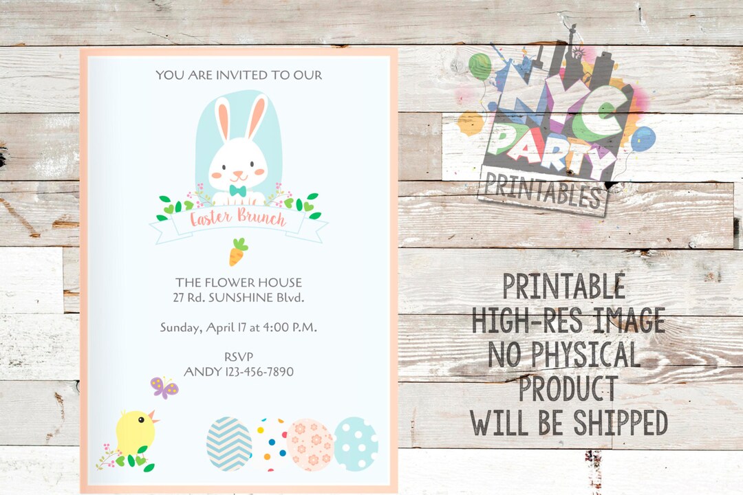 Easter Invitation, Easter Party Invitation, Easter Egg Hunt Invitation ...