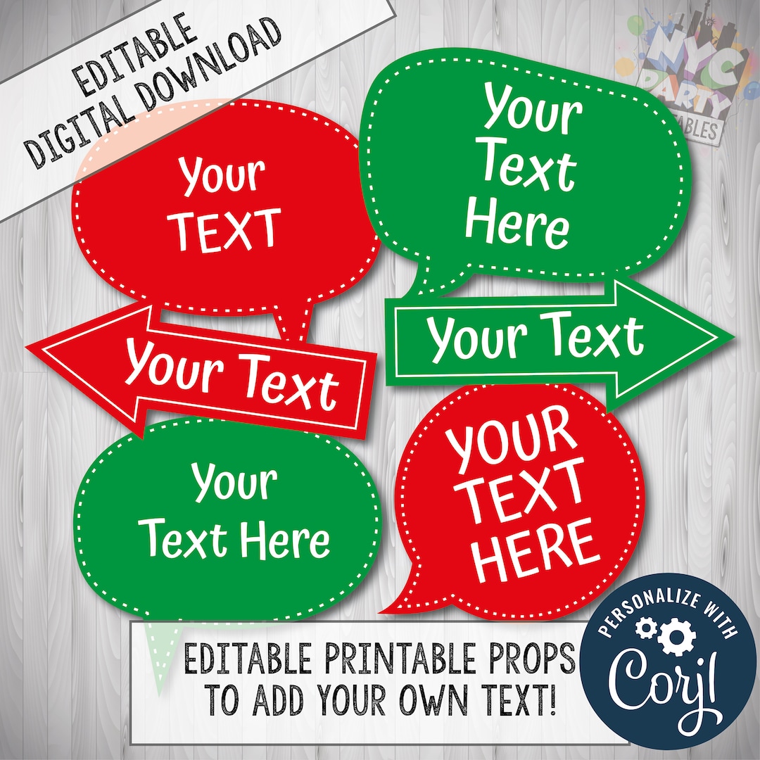 Editable Photo Booth Props, Edit With Corjl, Custom Photo Booth Props ...