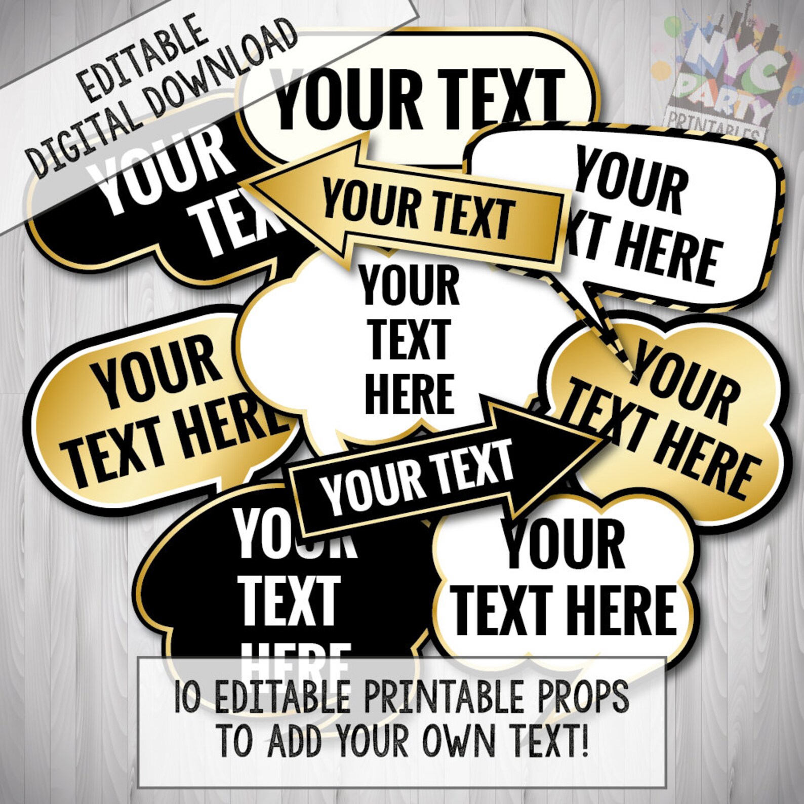 Editable Photo Booth Props Custom Photo Booth Props Editable - Etsy