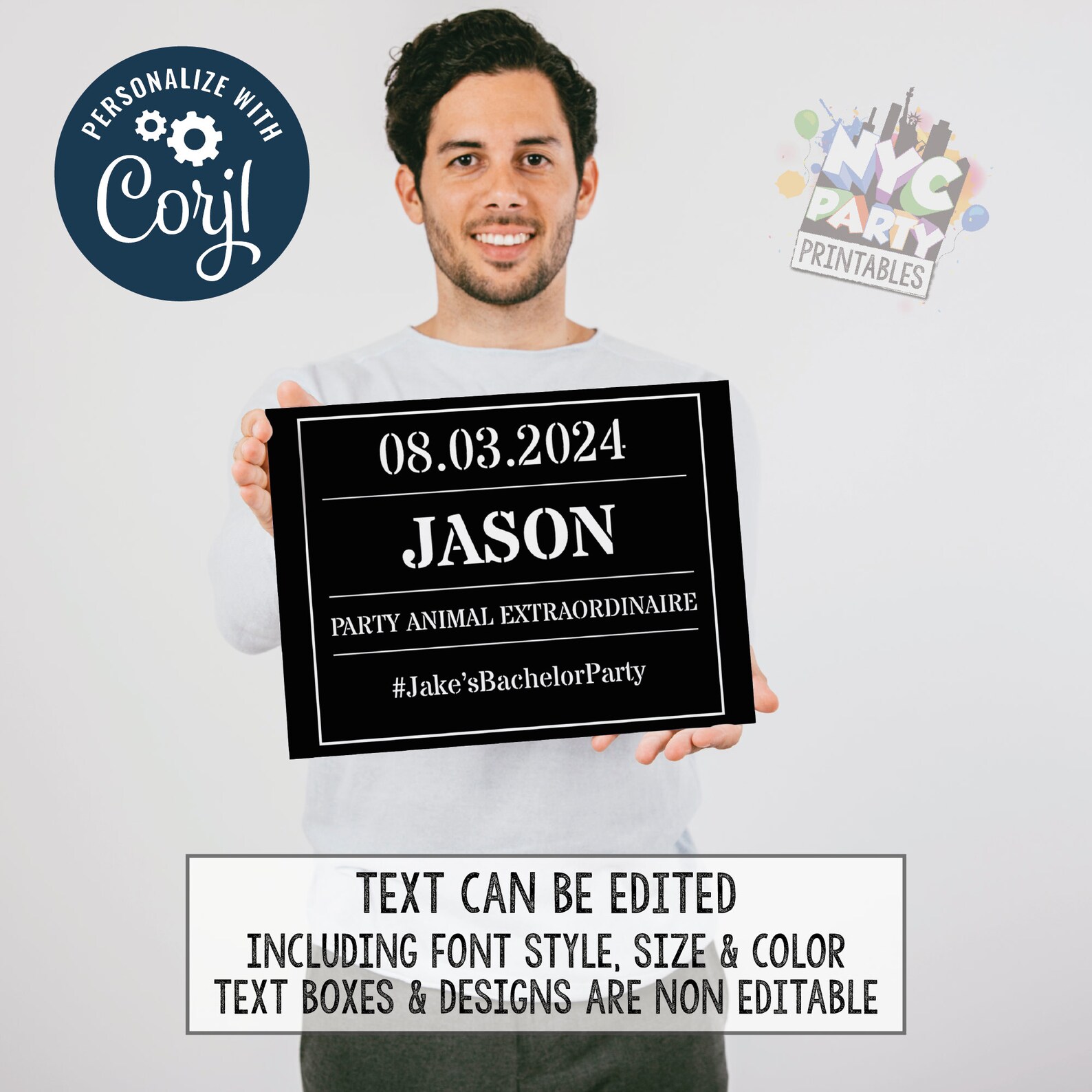 Mugshot Jail Signs, Mugshot Props, Birthday, Retirement, Bachelorette Parties, Photo Booth ...