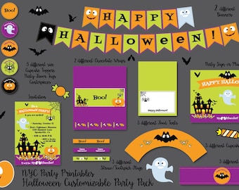 Ultimate Halloween Party Printable Decor Bundle Banners, Signs, Table ...