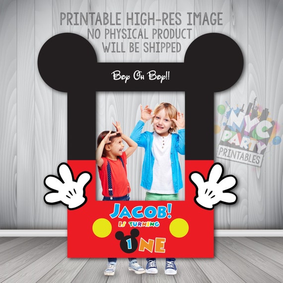 Mickey Mouse Party, Mickey Photo Booth Frame, Mickey Selfie Frame ...