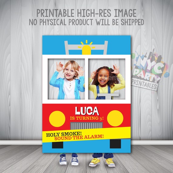 Fire Truck, Firefighter Photo Booth Frame, Fireman Frame, Firefighter ...