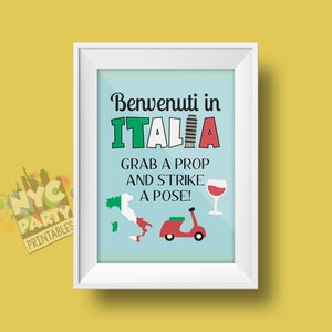 Italian Photo Booth Props: Italy Party Decorations (digital Download ...