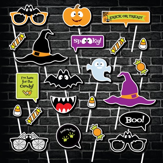 Halloween Photo Booth Props, Halloween Props, Printable Photo Booth ...