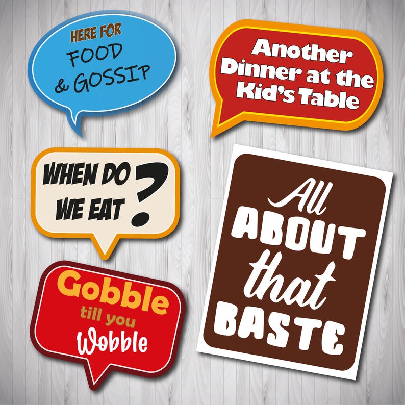 Thanksgiving Photo Booth Props Printable – Fall Family Gathering ...