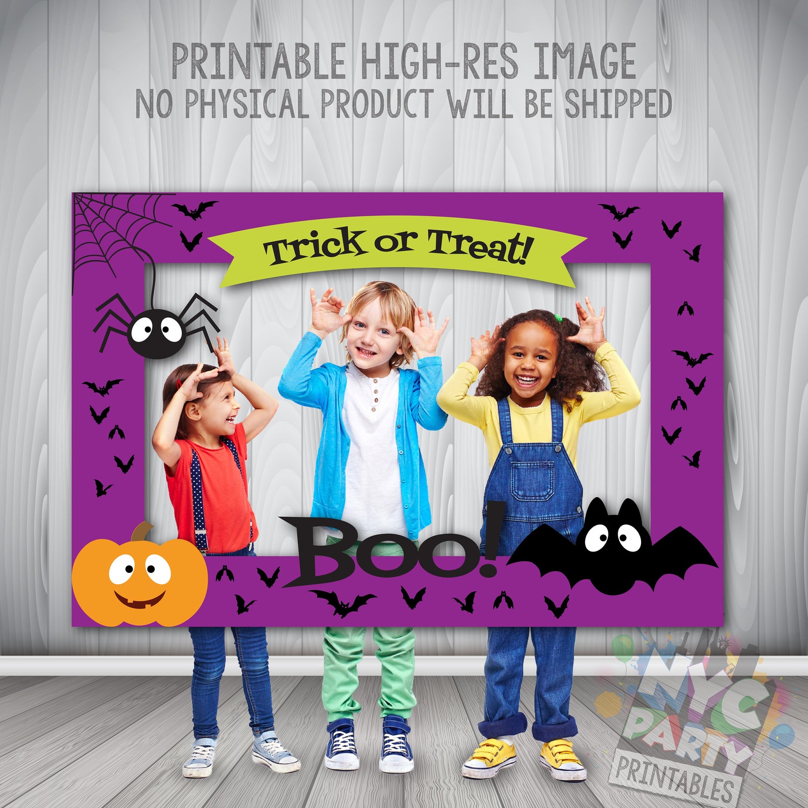 Halloween Photo Booth Frame: Purple Bats Design (digital Download) - Etsy