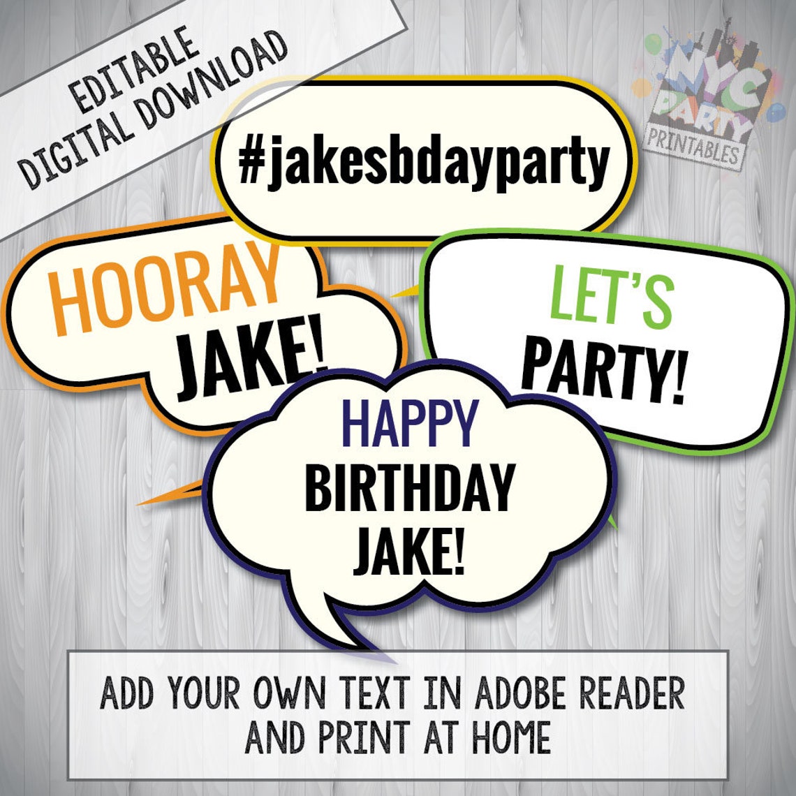 Editable Photo Booth Props Custom Photo Booth Props Edit - Etsy