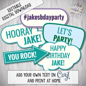 Editable Photo Booth Props, Edit With CORJL, Custom Photo Booth Props ...