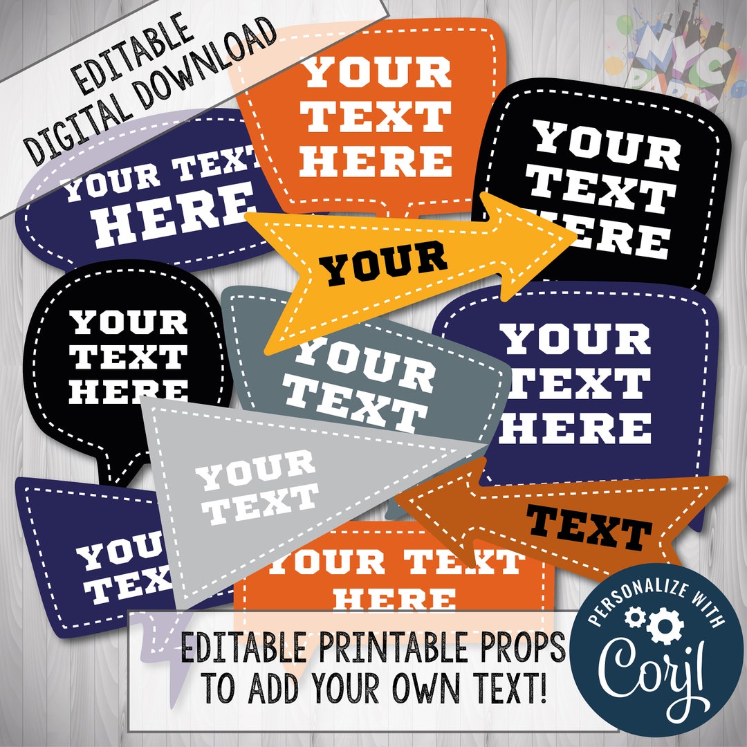 Editable Props, Editable Photo Booth Props, CORJL, Custom Photo Booth ...