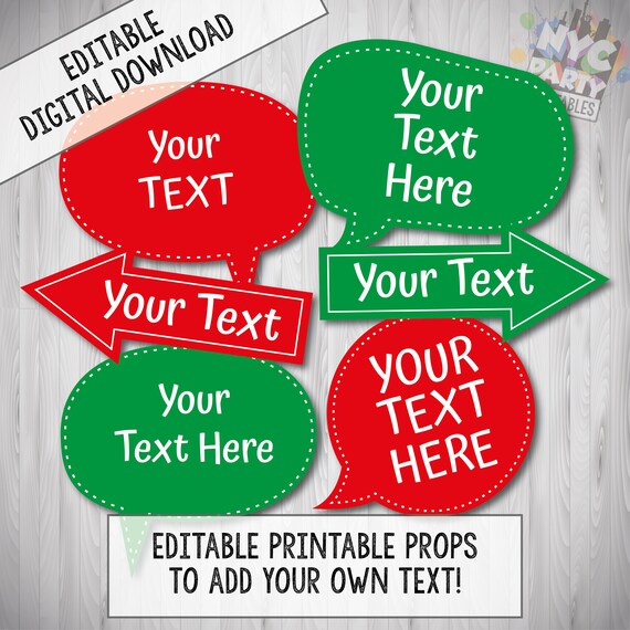 Editable Photo Booth Props, Custom Photo Booth Props, Editable Props ...