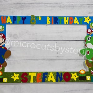 Super Mario Bros Inspired Birthday Photo Booth Frame Selfie Board - Etsy