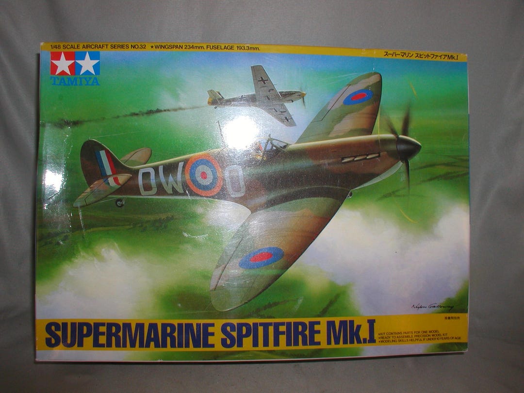 Vintage Supermarine Spitfire Mk.i Model Kit - Tamiya 1/48 Scale - Etsy