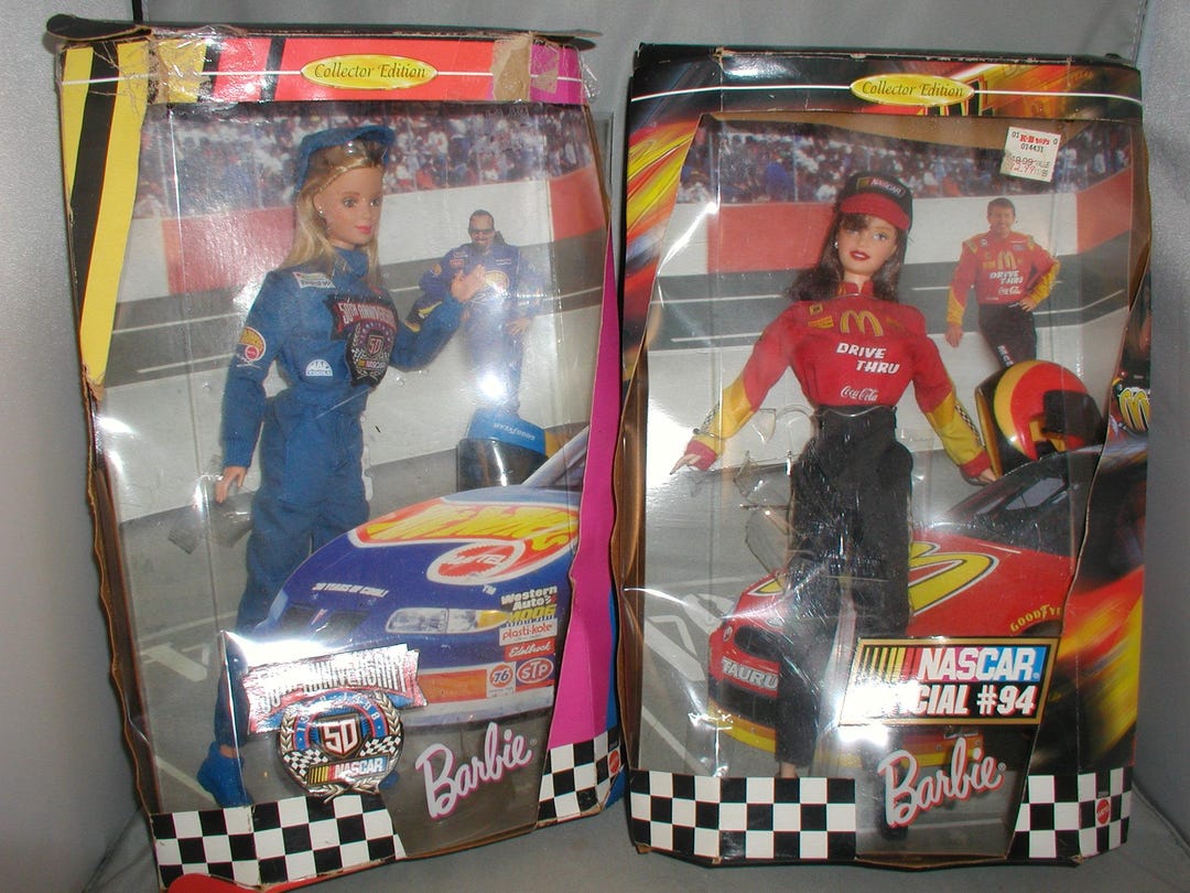 TWO Vintage NASCAR Barbies: 50th Anniversary Collector Edition - Mattel ...