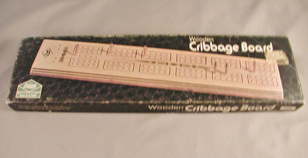 Vintage Wooden Cribbage Board Game in Original Box - Made by Lowe Circa ...
