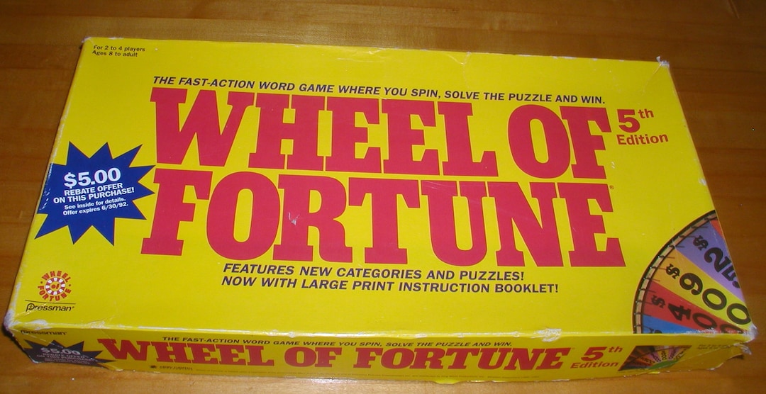 Vintage Wheel of Fortune Game - 1991 Pressman Version - Vintage Game - Etsy