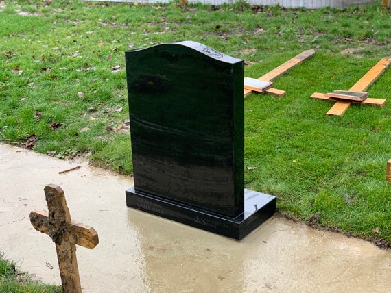 Black Granite Ogee Top Memorial Stone | Etsy UK