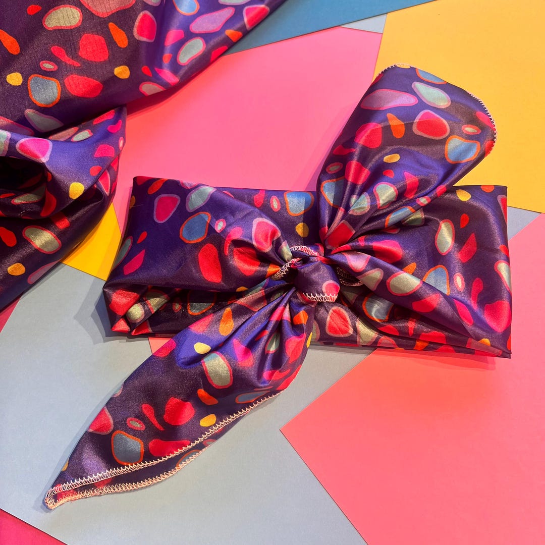 Purple Spotty Colourful Hair Wrap, Spotty Bandana, Dotty and Spotty ...