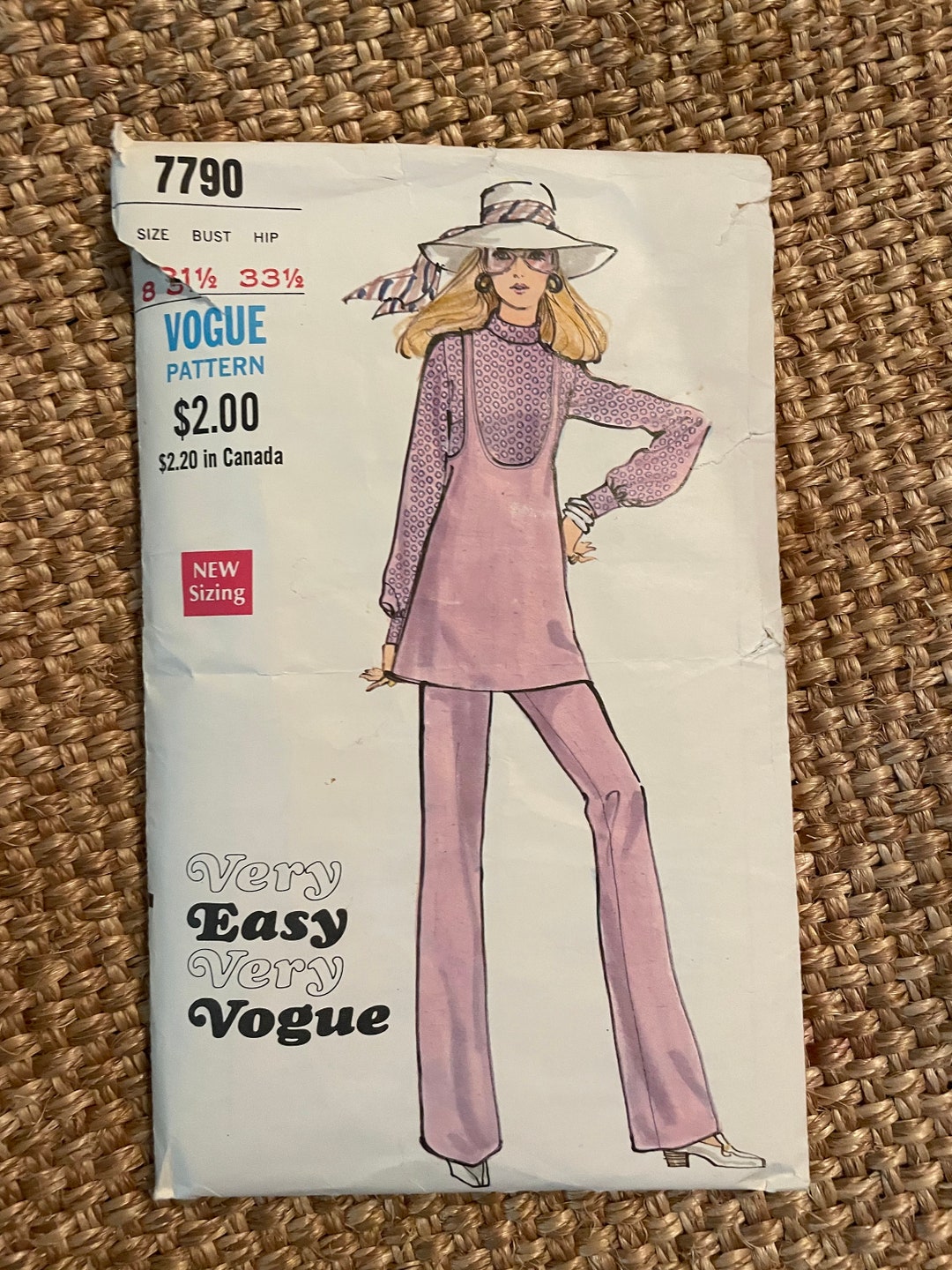 Vintage 70's Very Easy Very VOGUE Sewing Pattern #7790 Jumper, Blouse ...