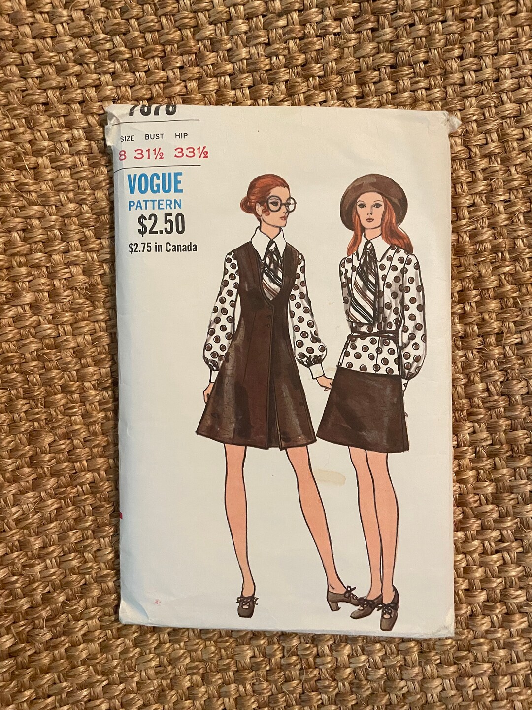 Vintage 1970s VOGUE Sewing Pattern Misses Blouses Skirt Jumper & Tie ...
