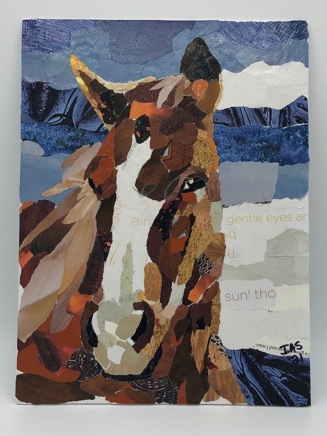 Torn Paper Horse Collage: Equestrian Art, Upcycled Book Pages - Etsy