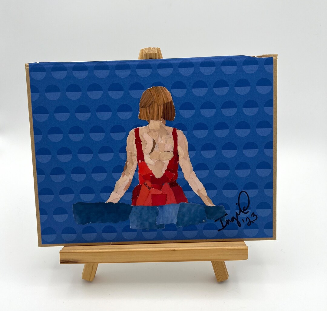 Wading in - Torn Paper Collage - Original Artwork, Made From Recycled ...