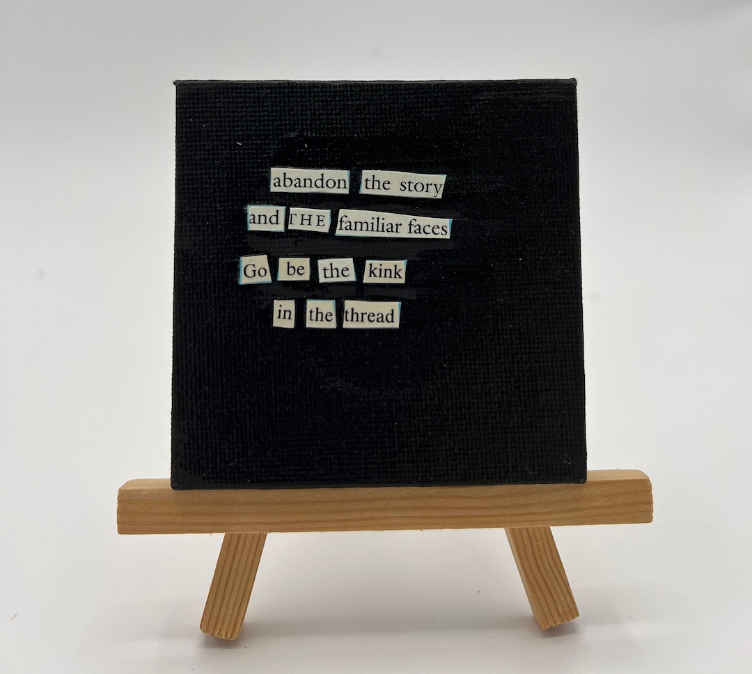 Original Found Word Poem on 3x3 Black Canvas - Truly Unique Gift, Words ...