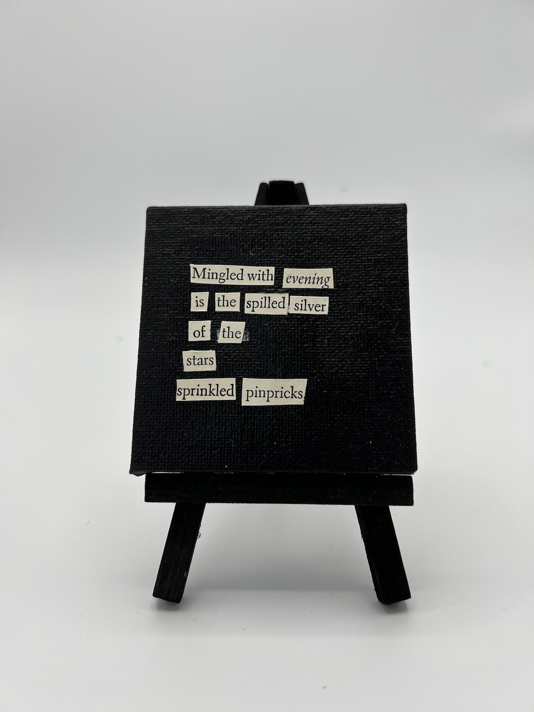 Original Found Word Haiku Poem on 3x3 Black Canvas - Truly Unique Gift ...