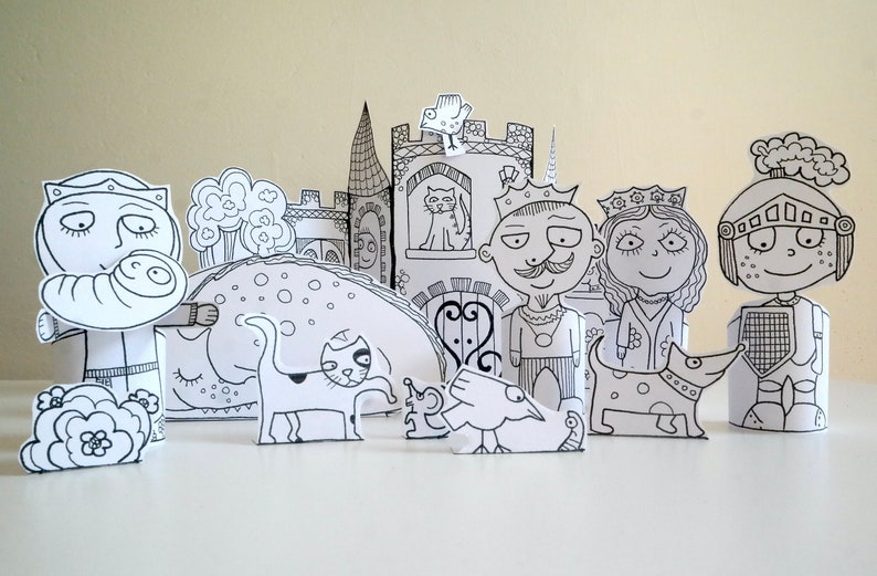 Build a Kingdom, Paper Castle Printable Activity Sheets , Instant ...