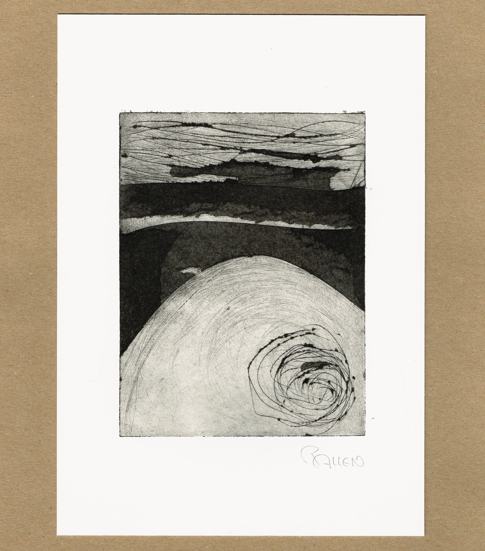 Abstract Lines Print Dry Point Etching Collagraph Collograph - Etsy