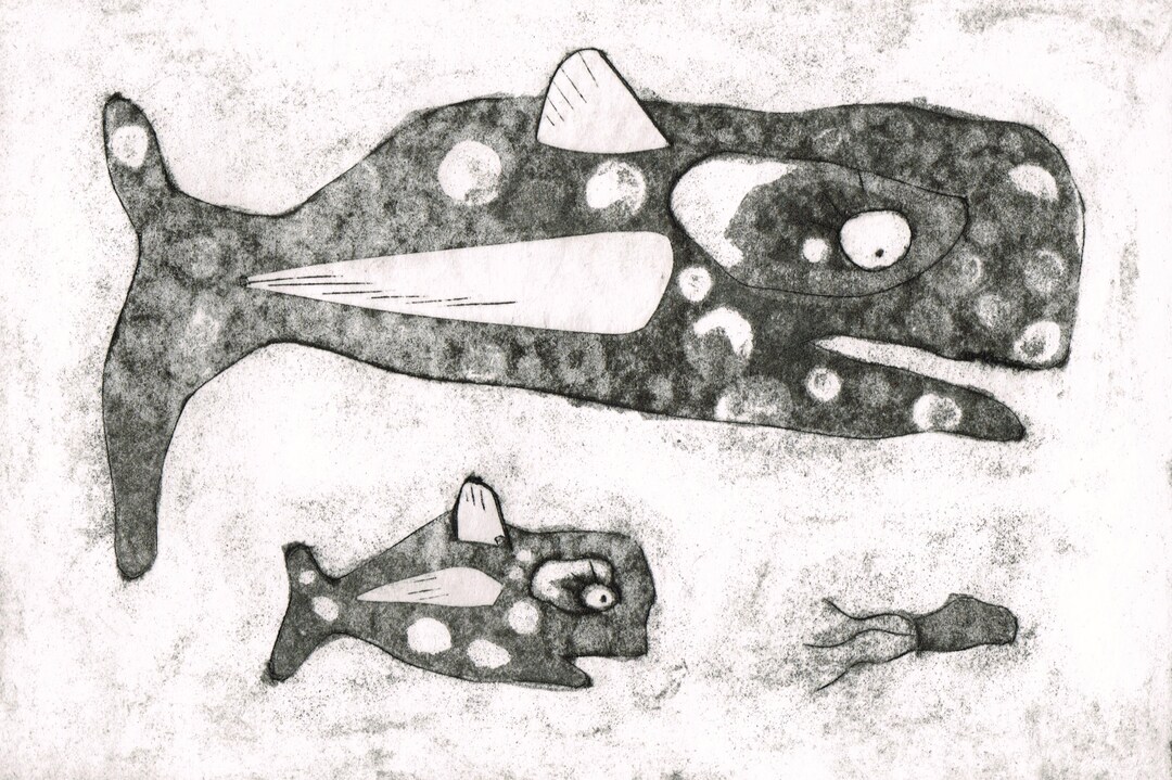 Hand Printed Dry Point Etching Collagraph Collograph Print Picture ...