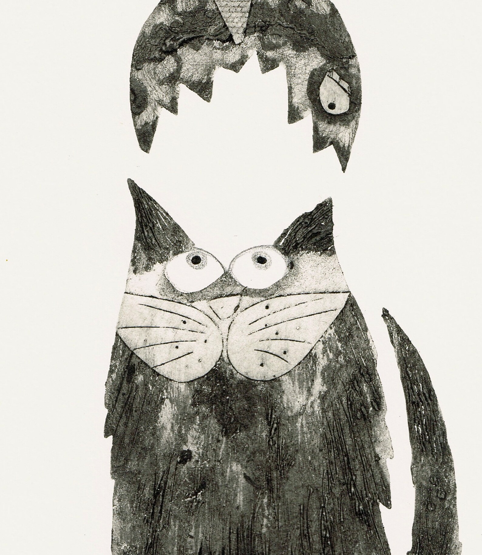 Dry Point Etching Collagraph Collograph Print Picture Fish - Etsy