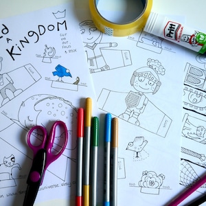 Build a Kingdom, Paper Castle Printable Activity Sheets , Instant ...