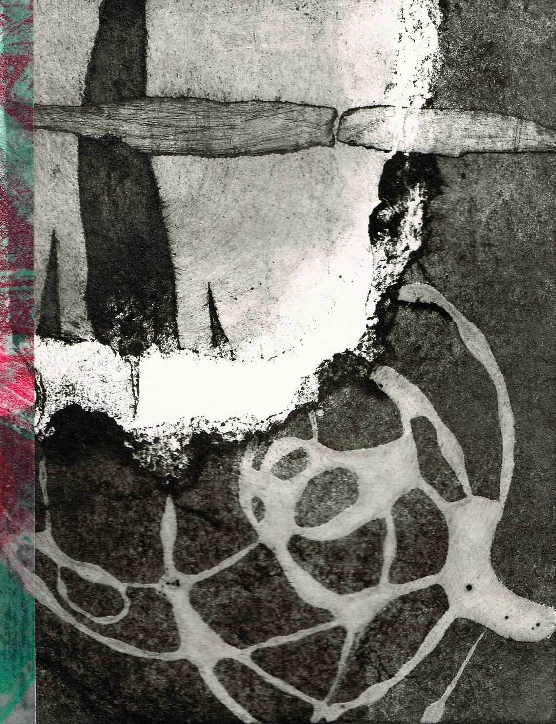 Abstract Lines Collagraph Print - Hand Printed, Strange New Universe - Etsy