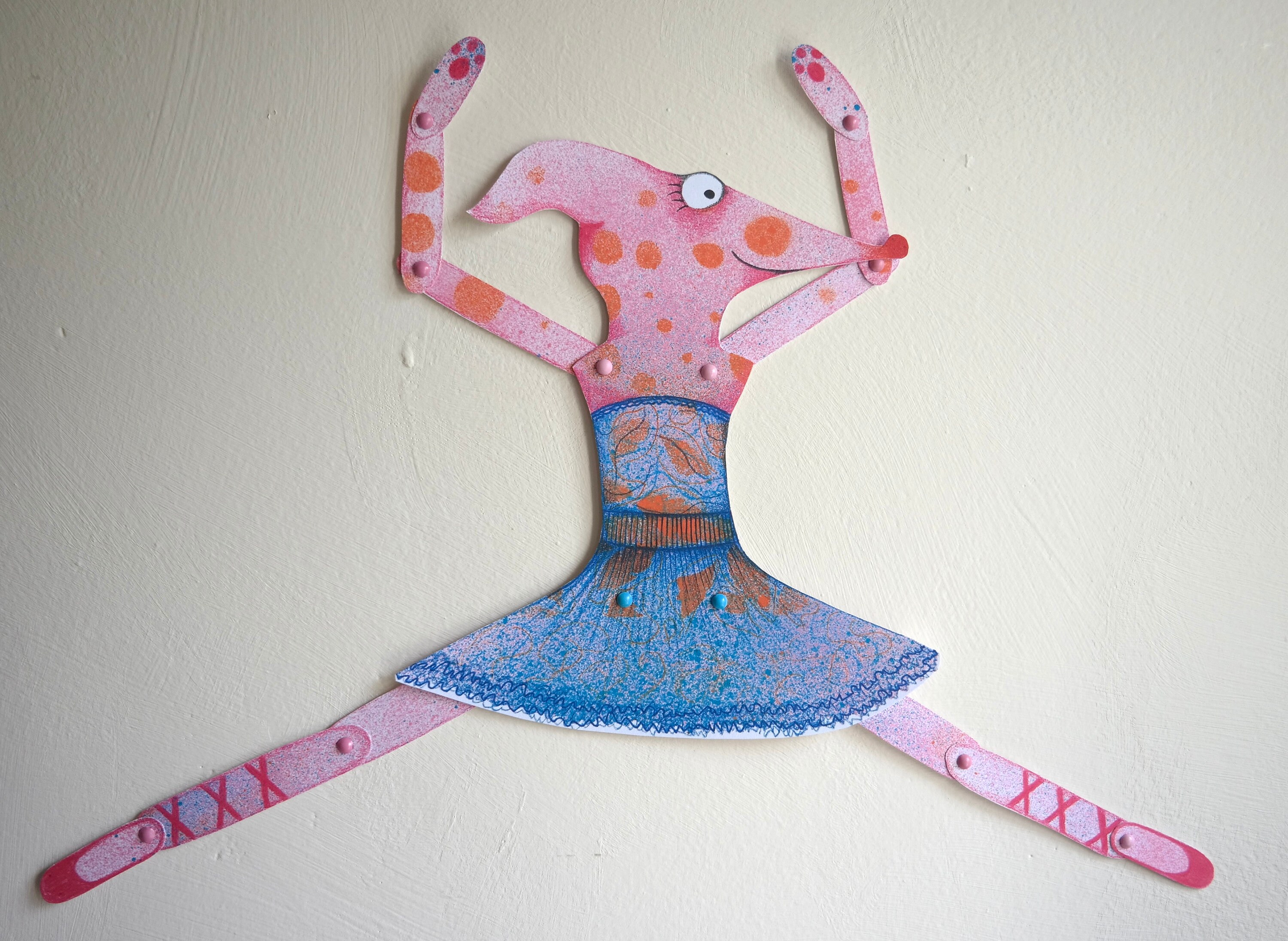 Ballerina Dog, Articulated Doll Activity Card Pattern, Instant Download ...
