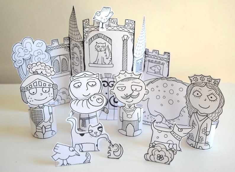 Build a Kingdom, Paper Castle Printable Activity Sheets , Instant ...