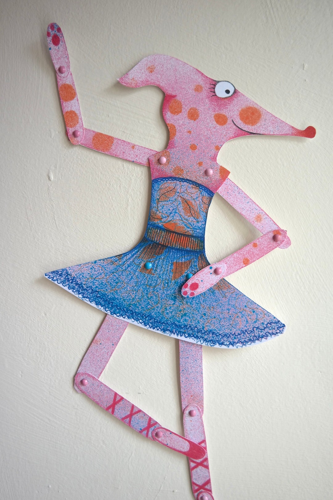 Ballerina Dog, Articulated Doll Activity Card Pattern, Instant Download ...