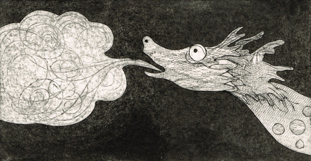 Hand Printed Dry Point Etching Collagraph Collograph Print Picture ...