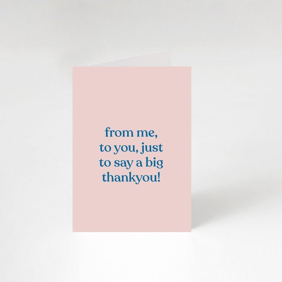 Greetings Card From Me To You Thankyou 00135 | Etsy