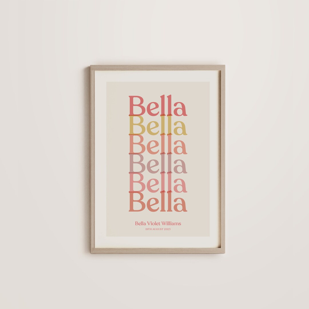 Personalised Girl Name Art Print - Etsy
