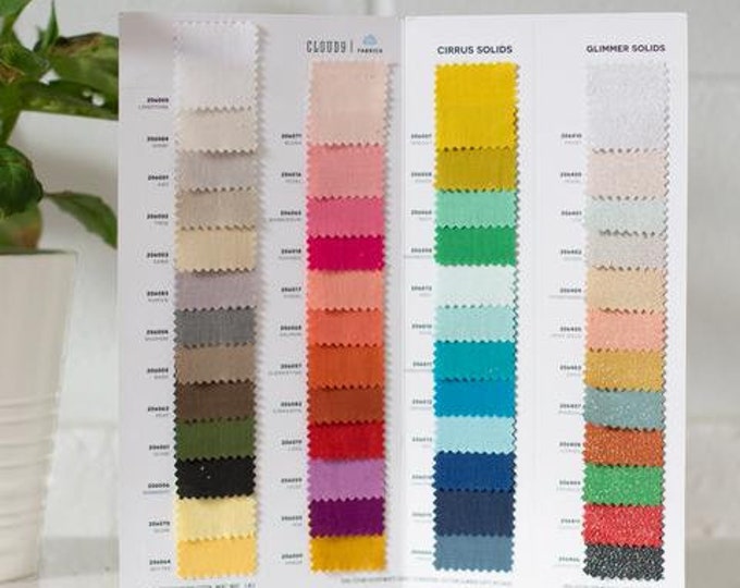 Cirrus Solids Color Card, Cloud9 Fabrics, 49 Swatches of Organic Fabric ...