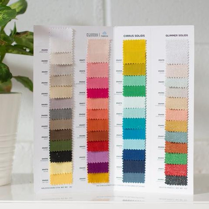 Cirrus Solids Color Card Cloud9 Fabrics 49 Swatches of | Etsy