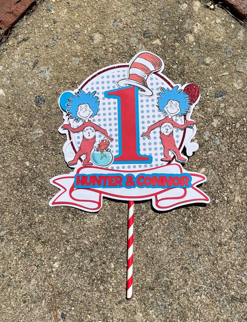 Thing 1 and Thing 2 Cake Topper Dr. Seuss Topper Cat in the - Etsy