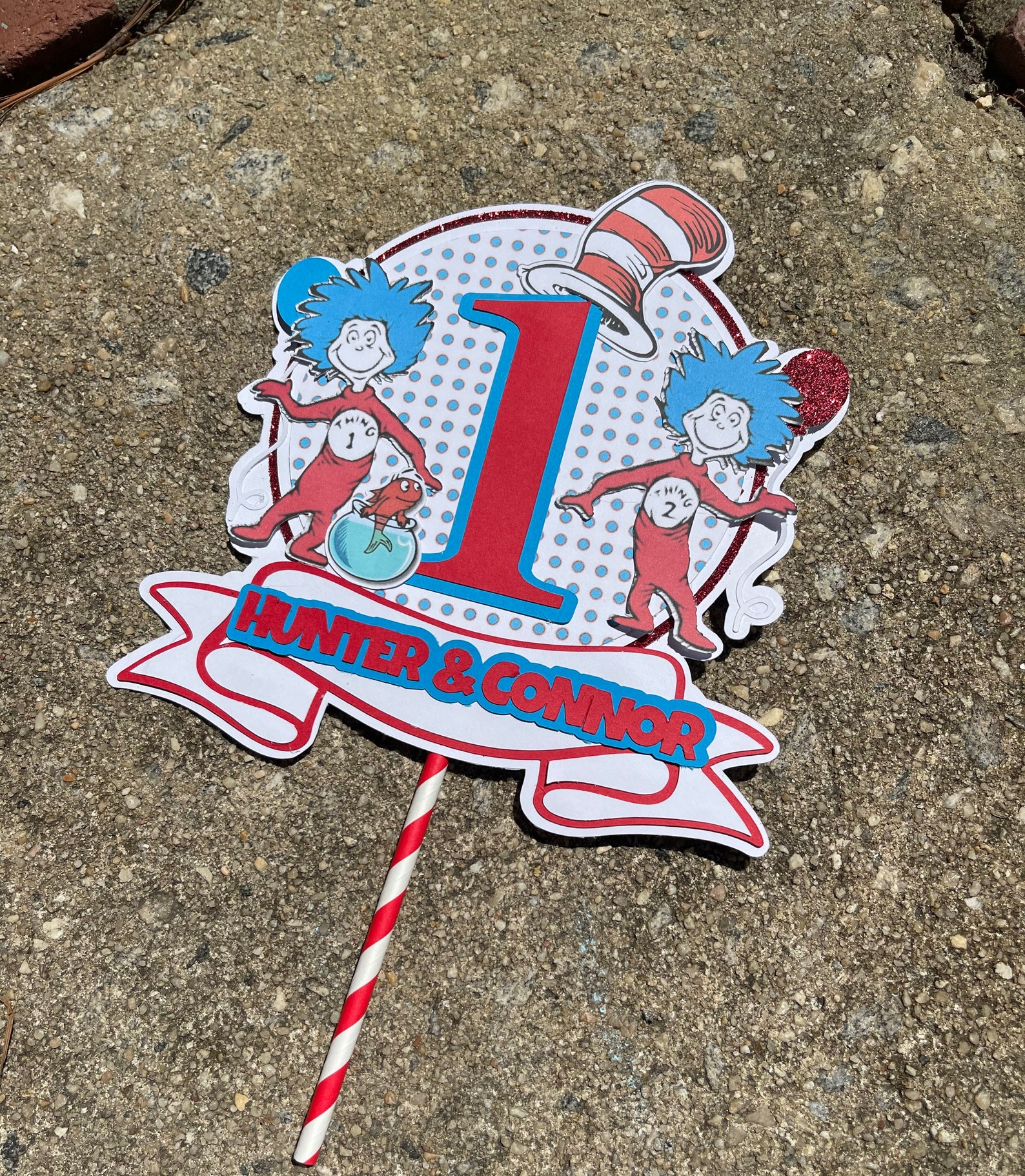 Thing 1 and Thing 2 Cake Topper Dr. Seuss Topper Cat in the - Etsy