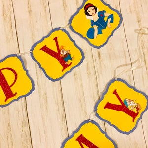 Snow White happy Birthday Banner - Etsy