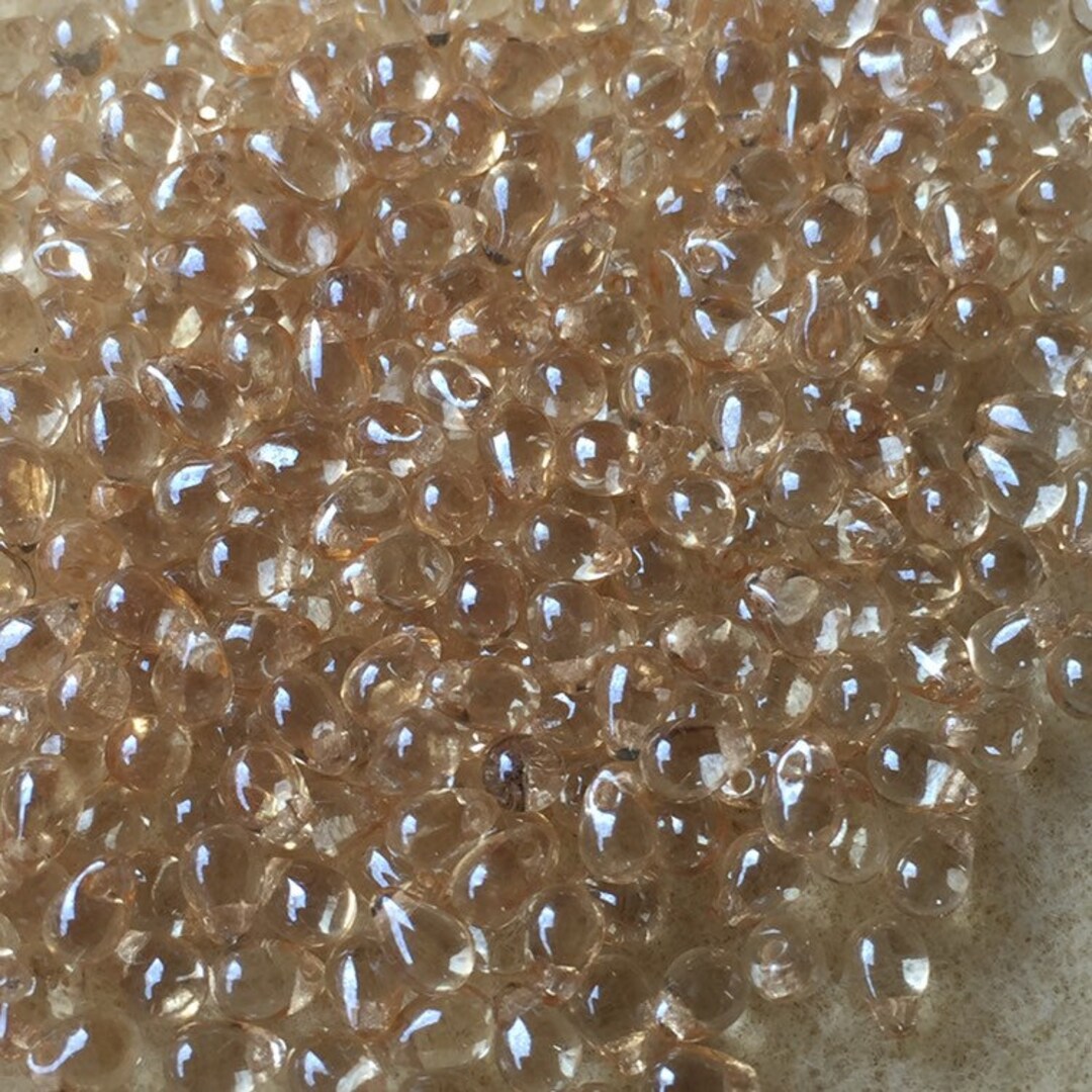 50 Pcs. Drops Mini 4 X 6 Mm Luster Transparent Champagne Side Drill ...