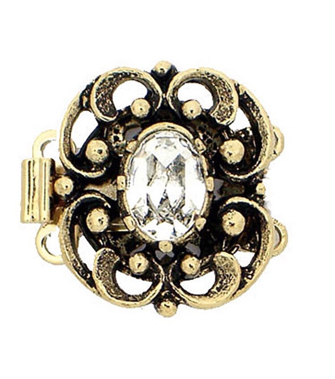 1 Piece 2-row Clasp With Spring Closure Approx. 16.5 X 14 Mm Made in ...