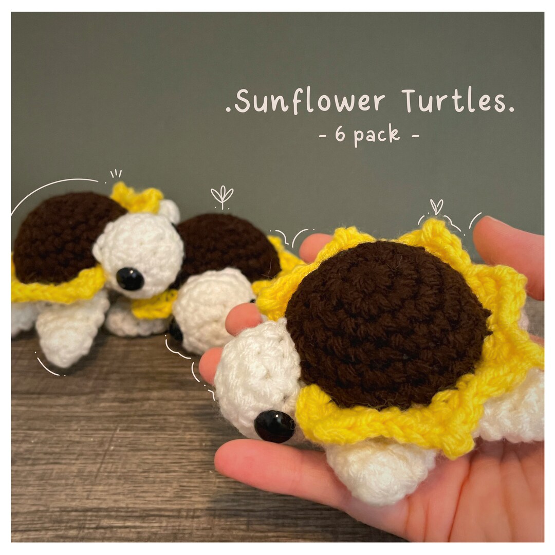 Sunflower Turtles Amigurumi - Pack of 6 - Made to Order - Etsy