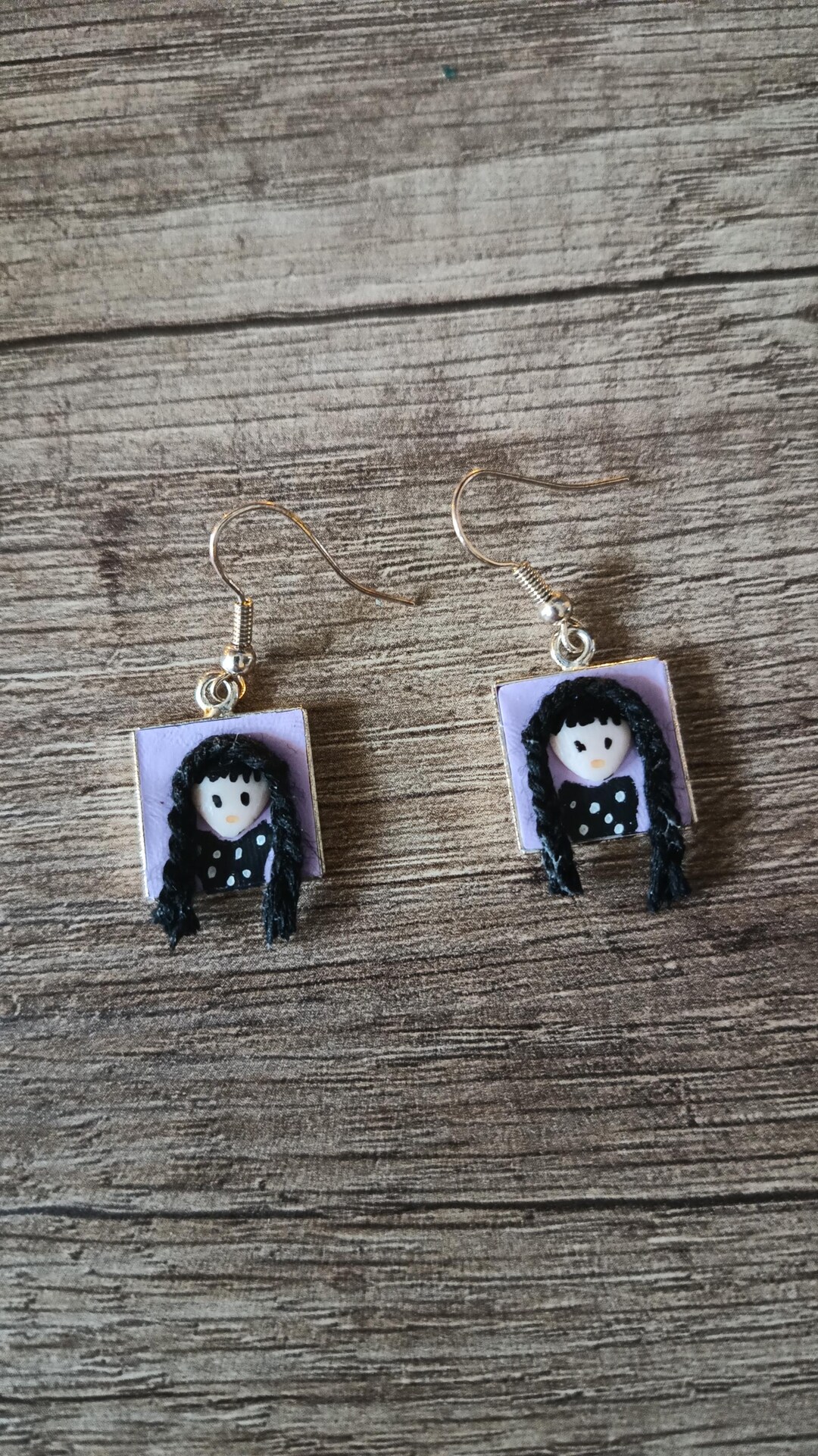 Wednesday Addams Fanart Handmade Polymer Clay Earrings - Etsy
