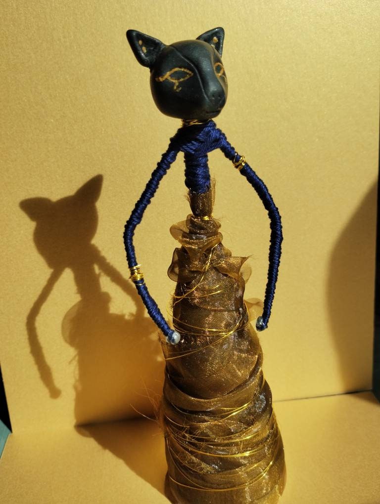 Egyptian Goddess Bastet Handmade Decorative OOAK Doll - Etsy
